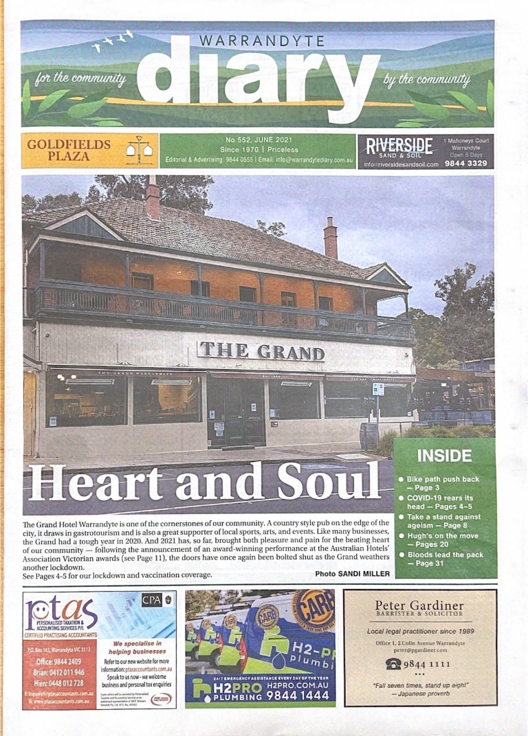 We made the Front Page! - The Grand Hotel - Warrandyte
